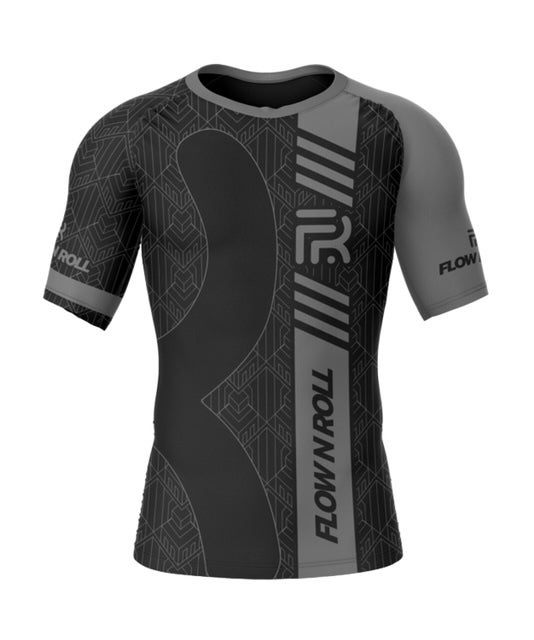 LEVEL UP GREY SS RASHGUARD | FLOW N ROLL